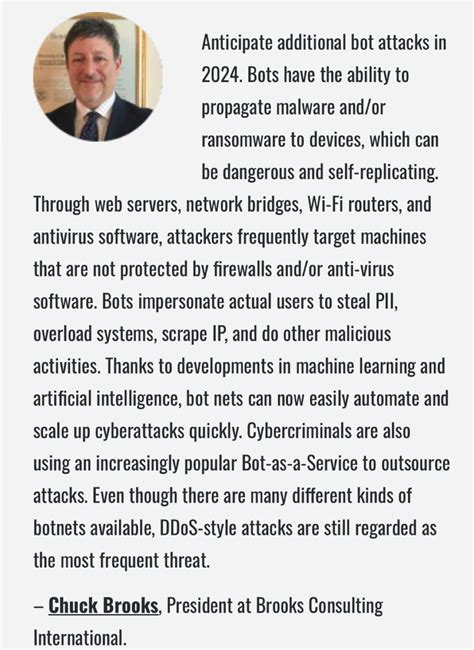 Chuck Brooks On Linkedin Cyberdefense Cyberawareness Cybersecurity Cyberresilience Bots…