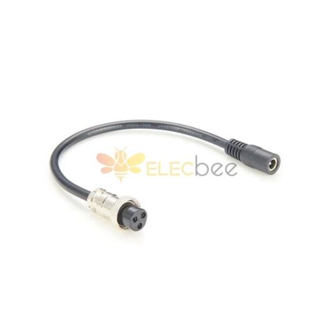 Power Gx16 Female 3pin To Dc 5525mm Female Power Supply Cable 03m