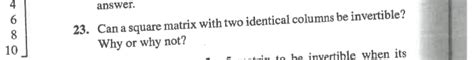 Solved 4 6 8 10 Answer23 ﻿can A Square Matrix