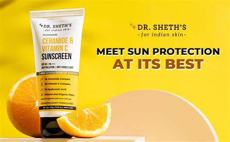 Dr Sheths Sunscreen Spf 50 Cream With Ceramide And Vitamin C For Oily