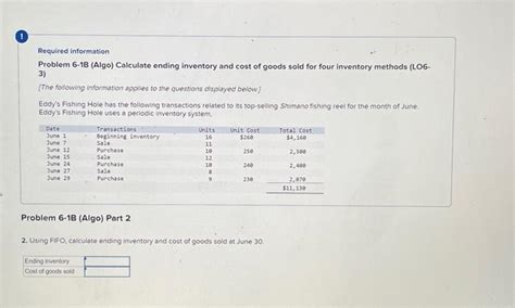 Solved Required Information Problem B Algo Calculate Chegg Com