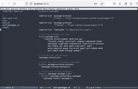 emacs code editor in browser link to the dockerfile bluxmit alnoda
