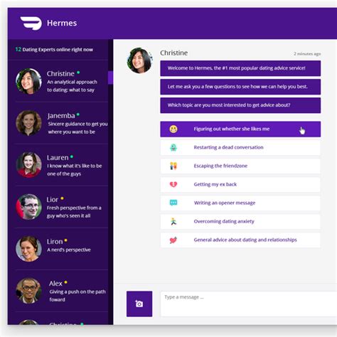 Chatroom UI For Dating Relationship Advice Web Page Design Contest