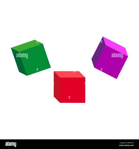 Colored Cubes Design Element Clipart Color Concept Vector