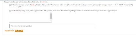 Solved A Copper Wire Has A Circular Cross Section With A