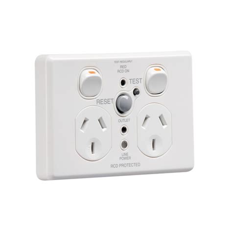 C2000 Dbl Gpo Rcd Protected 10a 30ma Wht Powerpoint Switches And Sockets All Categories