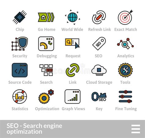 Outline Icons Thin Flat Design Modern Line Stroke Style Stock Vector Illustration Of Business