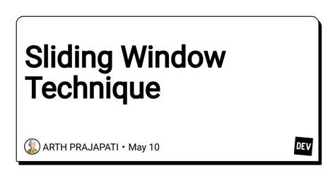Sliding Window Technique Rdevto