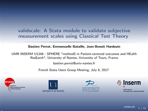 Pdf Validscale A Stata Module To Validate Subjective Measurement Scales