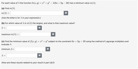 Solved For each value of λ the function Chegg com