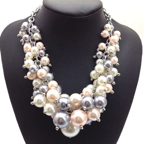 Fashion Jewelry Wholesale Gold Chain Simulated Pearl Chunky Necklace