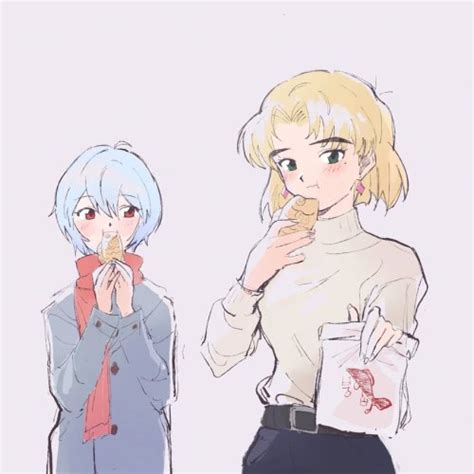 Ayanami Rei And Akagi Ritsuko Drawn By Mts Evangelion