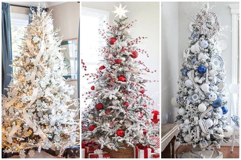 23 Fabulous Flocked Christmas Tree Decorating Ideas