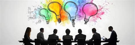 Collaborative Brainstorming Session With Light Bulbs Premium Ai Generated Image