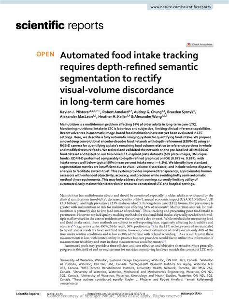 Pdf Automated Food Intake Tracking Requires Depth Refined Semantic
