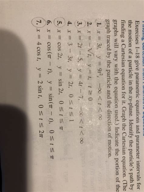Solved Exercises Give Parametric Equations And Chegg