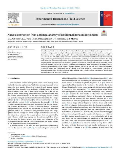 Pdf Natural Convection From A Triangular Array Of Isothermal