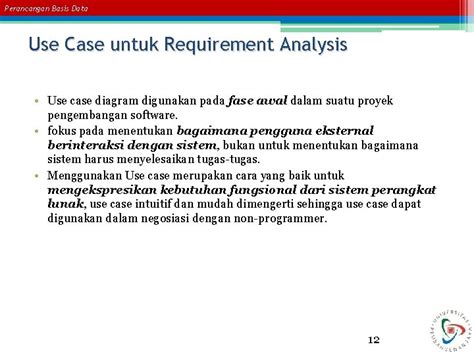 Requirement Analysis Use Case Perancangan Basis Data 1