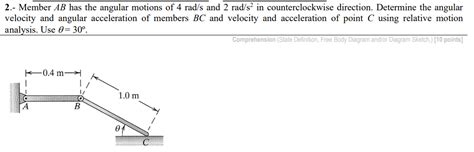 Solved Member Ab Has The Angular Motions Of 4 Rad S And 2