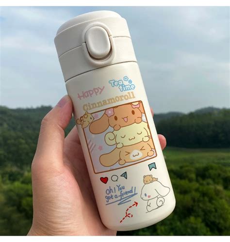 산리오 시나모롤 카툰풍 어린이집 유치원 물통 물병 보온병 시나모롤 커버 물 컵 티몬
