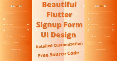 beautiful signup flutter form ui design by zeeshan ali medium
