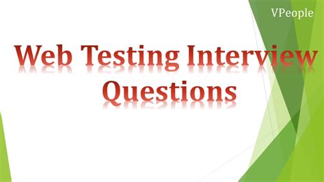 Web Testing Interview Questions With Answers Youtube