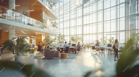 Modern Openplan Office Space With Collaborative Areas Premium Ai Generated Image