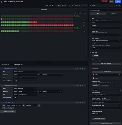 How To Set Table Cell Style Based On Value Table Panel Grafana Labs