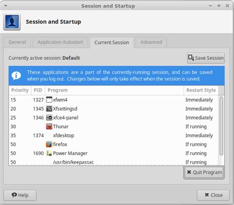 Xfcexfce4 Session414preferences Xfce Docs