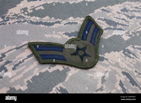 Us Air Force Airman First Class Rank Patch On Digital Tiger Stripe