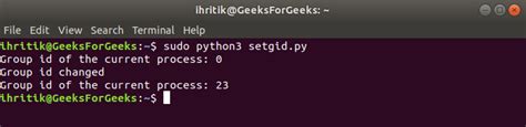 Python méthode os getgid et os setgid StackLima