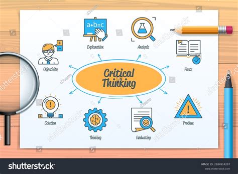 Critical Thinking Chart Icons Keywords Facts Stock Vector Royalty Free Shutterstock
