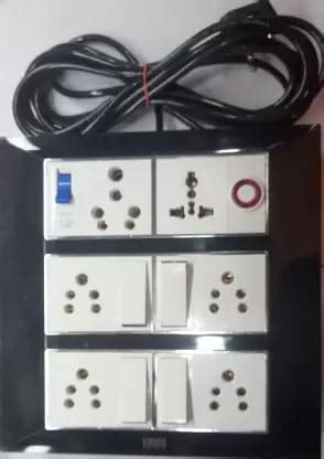 BAHUL Socket HEAY Duty Meter Long Wire Extension Big Plug Socket Extension Boards White