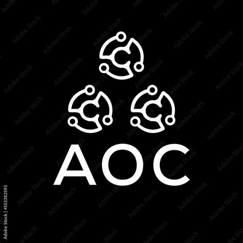 AOC Letter Logo AOC Best Black Background Vector Image AOC Monogram Logo Design For
