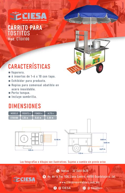 Carrito Para Tostitos Muebles En Acero Inoxidable