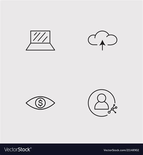 Seo And Marketing Outline Icons Set Royalty Free Vector