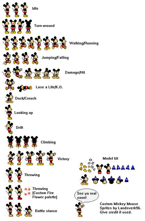 Custom Mickey Mouse Sprites By Landsverk96 On Deviantart