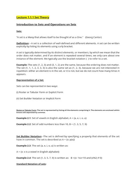 Lecture Notes Discrete Unit 1 Pdf Set Mathematics Argument