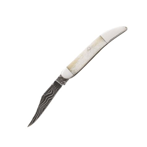 Bear Natural Bone Damascus Large Toothpick Red Hill Cutlery