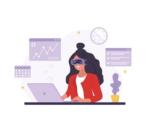 Premium Vector Metaverse Cyberspace Or Virtual Reality Concept Woman