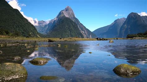Milford Sound Fiordland National Park New Zealand Stock Footage