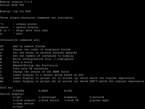 using esxtop to monitor esxi processes