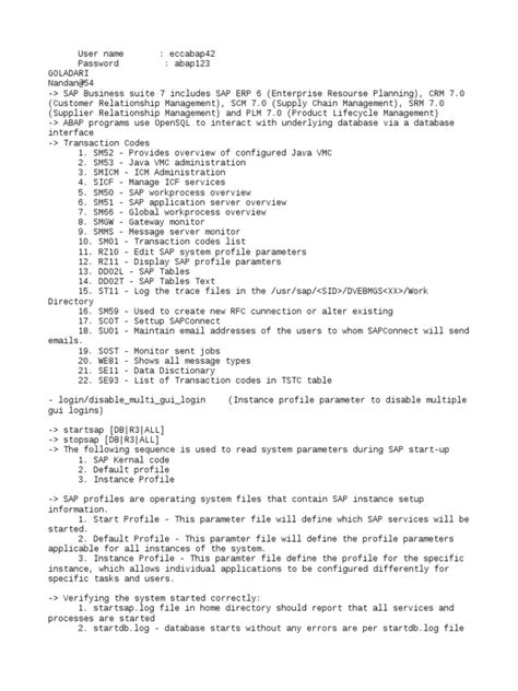 Sap Basis Notestxt Databases Java Programming Language