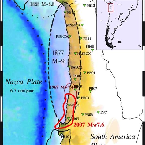 The Northern Chile Seismic Gap And The Tocopilla Earthquake Of 2007 Download Scientific