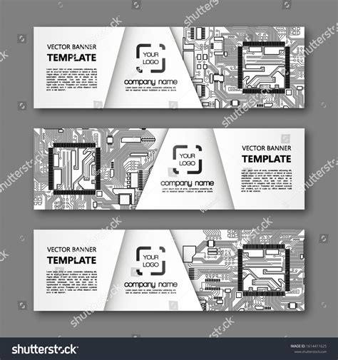 Banner Microcircuit Modern Template Processor Design Stock Vector Royalty Free
