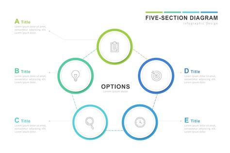 Premium Vector Five Section Diagram Infographics