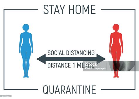 집에 머물고 사회적 거리 배너 라벨 전염병 코로나 바이러스 인용 실루엣 사람들 캐릭터 스탠드 개념 벡터 일러스트 2019년에 대한 스톡 벡터 아트 및 기타 이미지 Istock