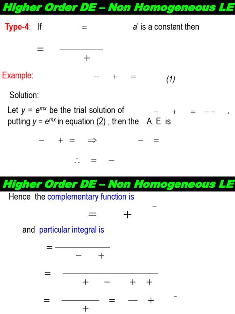 Higher Order Differential Equations Final Pdf Ordinary Differential