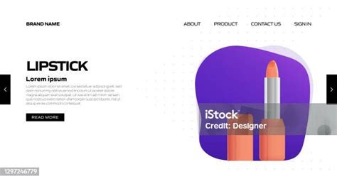 플랫 만화 스타일의 립스틱 콘셉트 컬러풀 벡터 일러스트레이션 미용 바디 케어 및 화장품 관련 현대 벡터 일러스트 사이트 방문