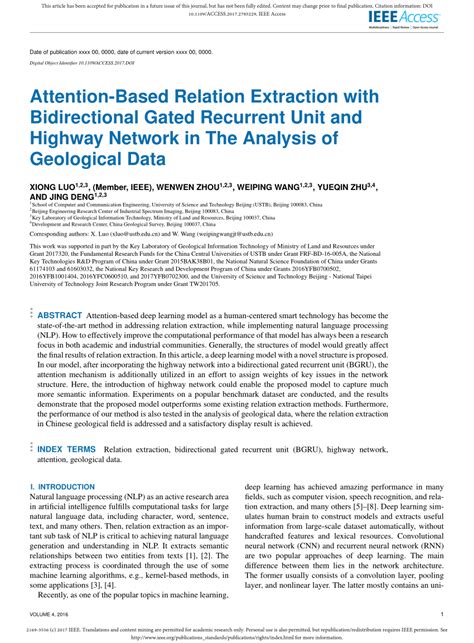 Pdf Attention Based Relation Extraction With Bidirectional Gated Recurrent Unit And Highway